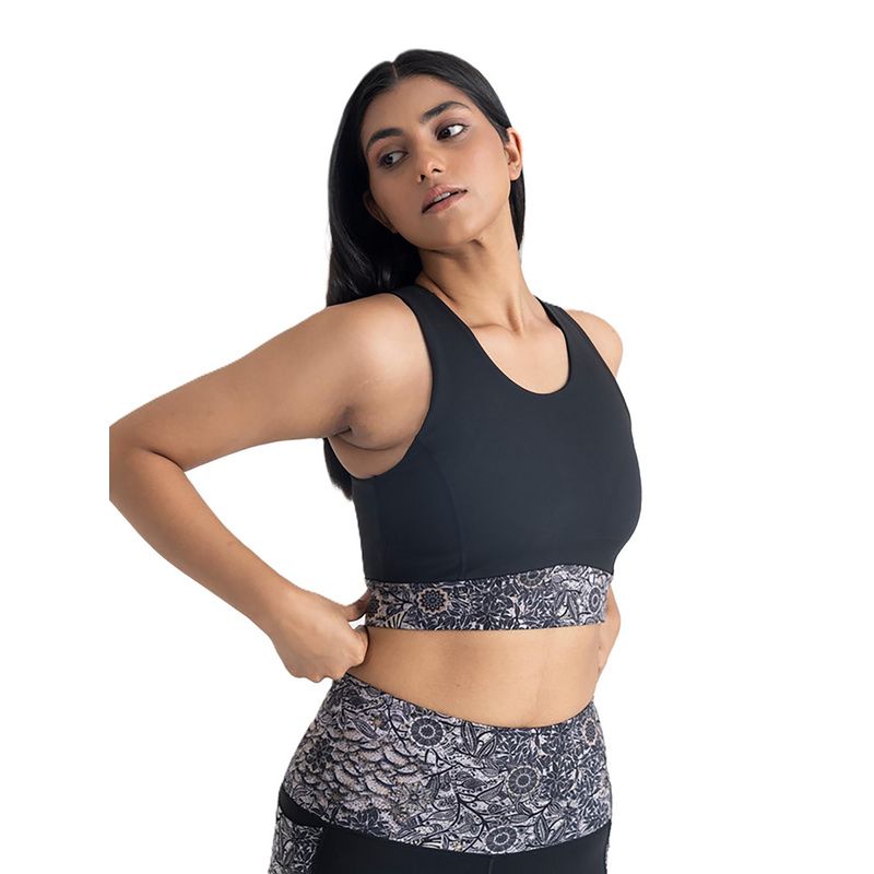 Buy Hunnit Majestic Flora 2 in 1 Round Neck Full Coverage Stretchable ...