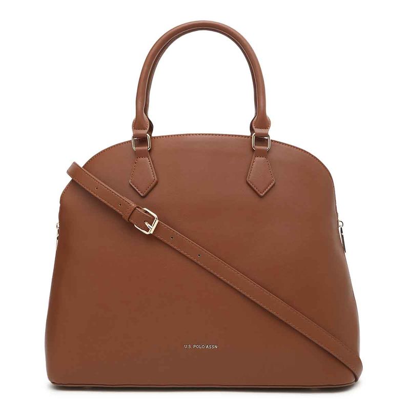 Buy U.S. POLO ASSN. Women Tan Uspa Alara Elegant Satchel Bag with ...