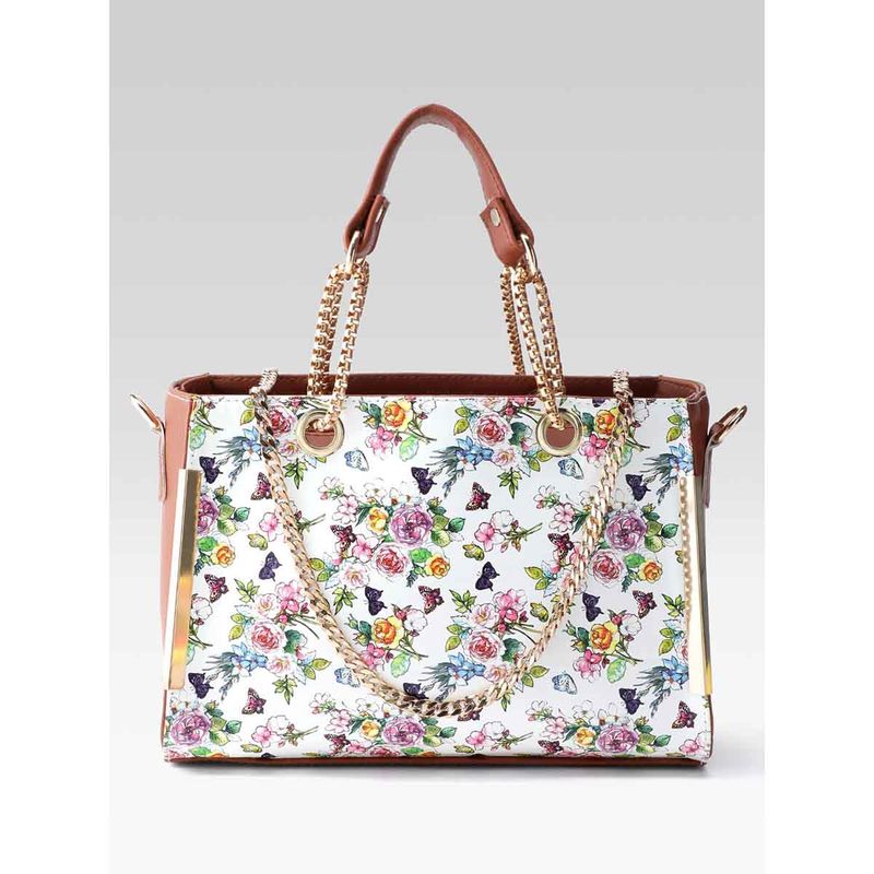 Buy Fabbhue Women Multi-Color Printed Handbag with Detachable Strap Online