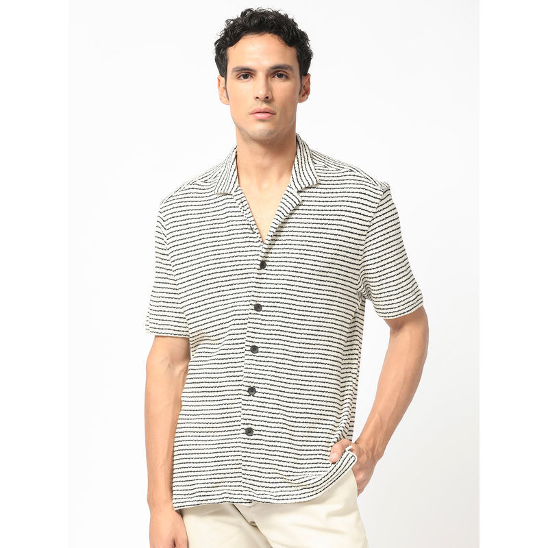 Buy Rare Rabbit Puller Primary Off White Stripe Shirt Online