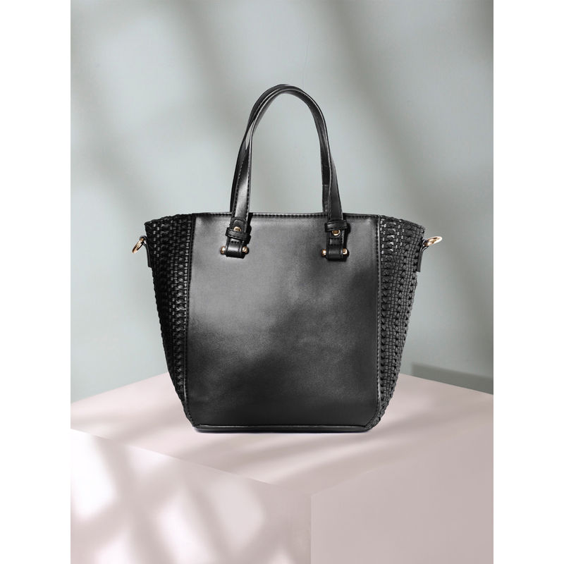 Buy Accessorize London Women's Black Woven Handheld Bag Online