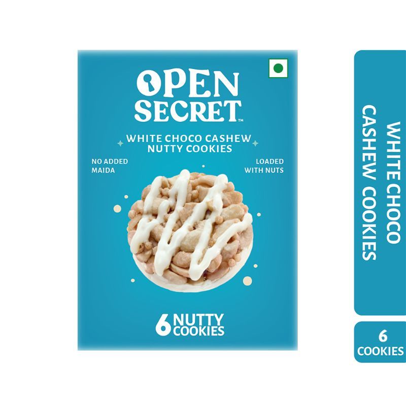 Buy Open Secret White Chocolate Cashew Cookies - Pack Of 4 Online