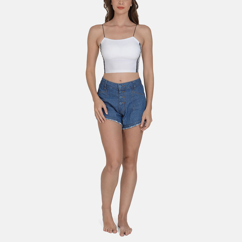 Buy Mod & Shy Solid Non-wired Lightly Padded Noodle Straps Bralette Bra ...