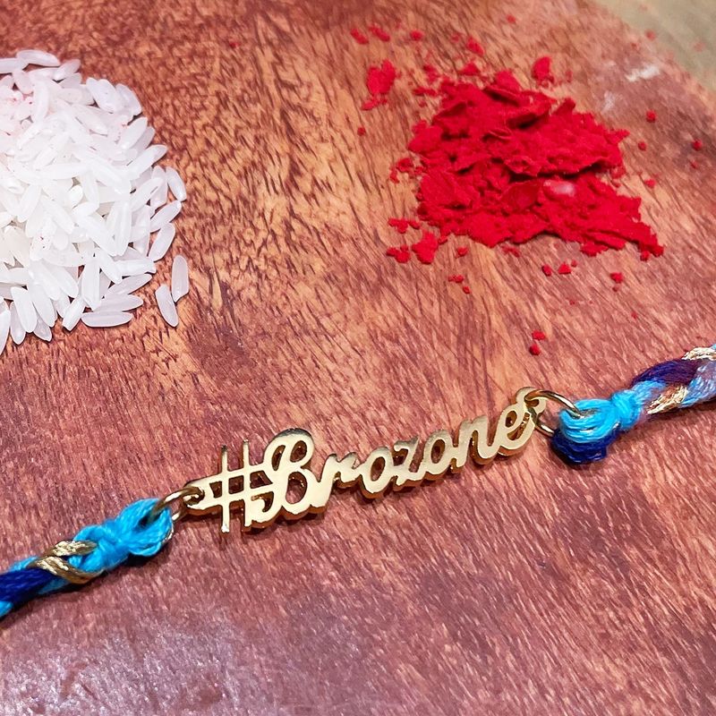 Buy Pipa Bella by Nykaa Fashion Gold Plated Brozone Rakhi Online