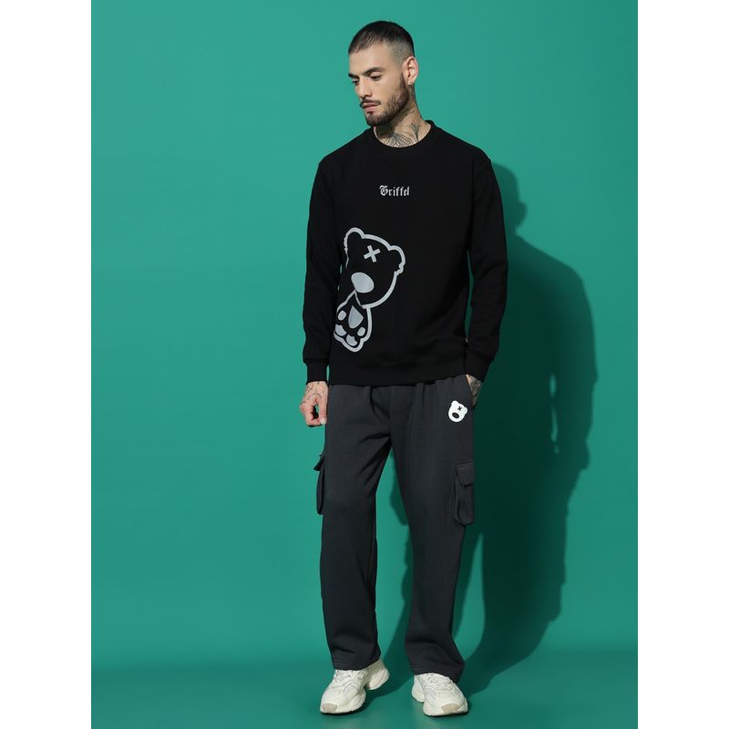 Buy Griffel Teddy Regular Fit Black Grey Tracksuit (Set of 2) Online