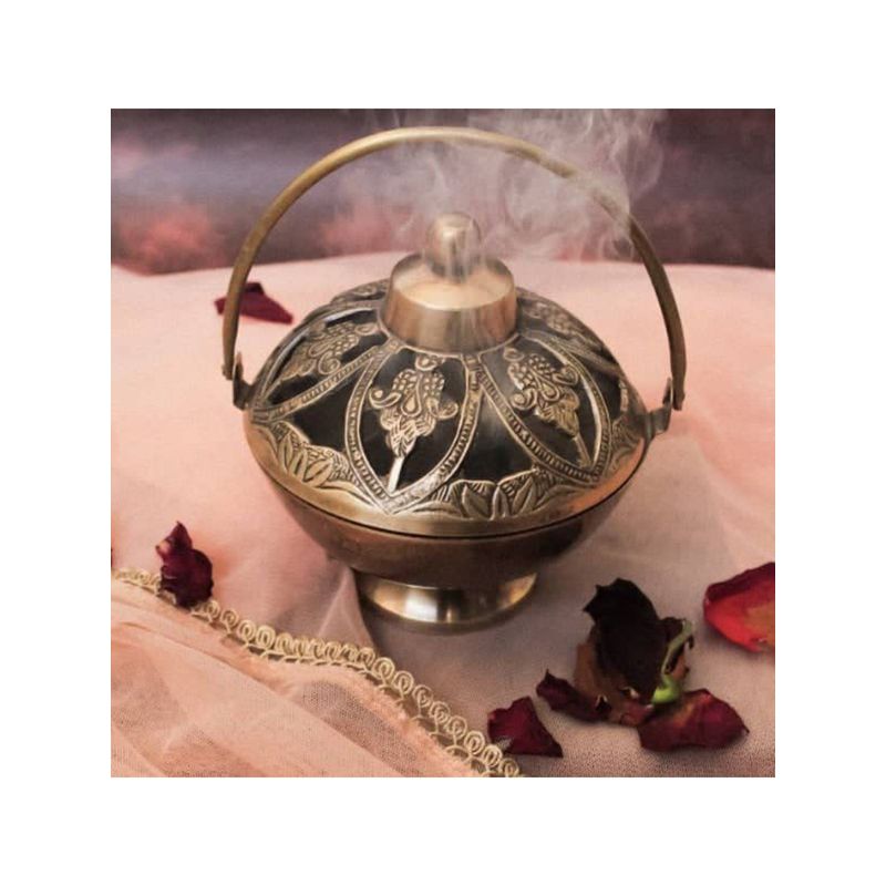 Buy RITUALISTIC Vintage Brass Loban Lamp (Gold) Style for Dhoop Holder ...