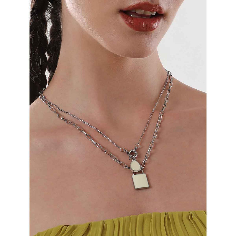 Buy SOHI Womens The Silver Sailor Multi-Layer Necklace Online