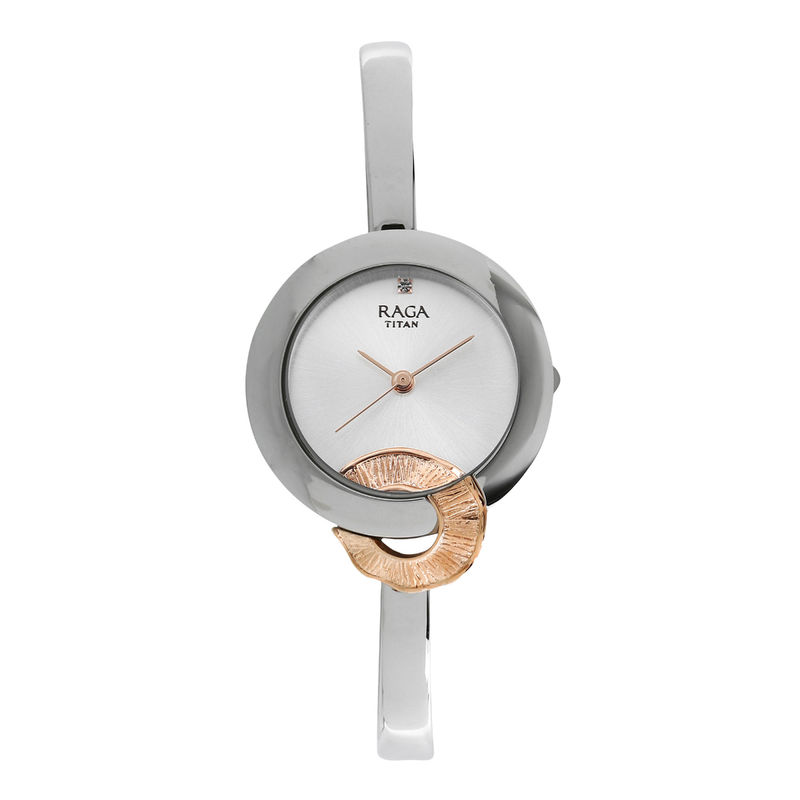Buy Titan Raga Espana Silver Metal Strap Watch Online