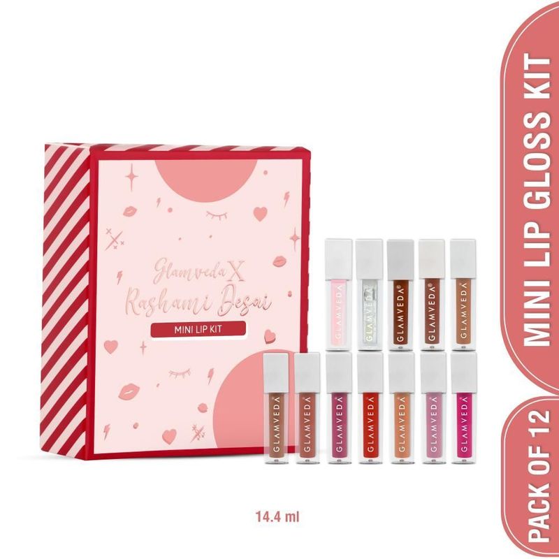 Buy Glamveda X Rashami Desai Mini Serum Infused Lip Gloss - Pack of 12 ...