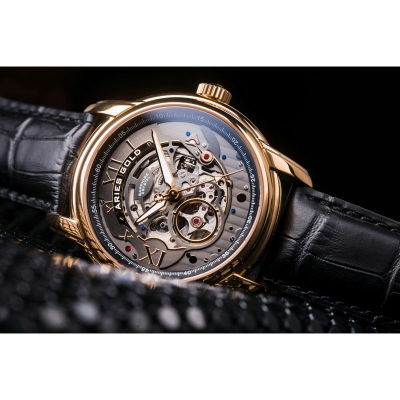 Buy Aries Gold El Toro 21 Jewels Automatic Black Round Dial Men'sWatch ...
