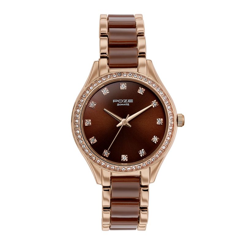 Buy Sonata Women Brown Dial Analog Watch - SP80054KD02W Online