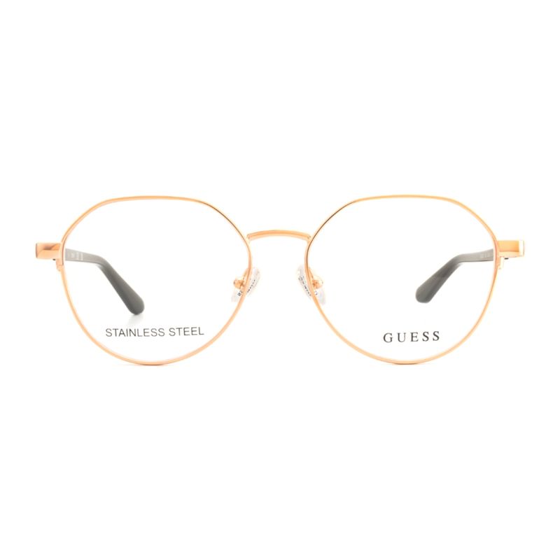 Buy Guess Women Shiny Rose Gold Stainless Steel Eyeglass Frame with ...