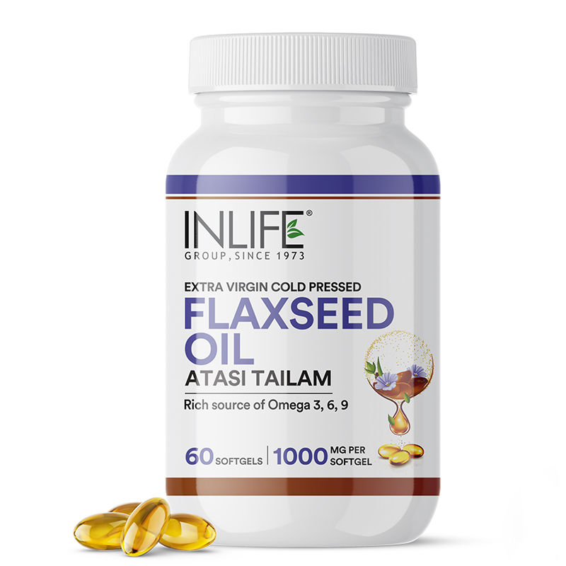 Buy Inlife Flaxseed Oil 1000mg Softgels Omega 3 6 9 from Extra Virgin ...