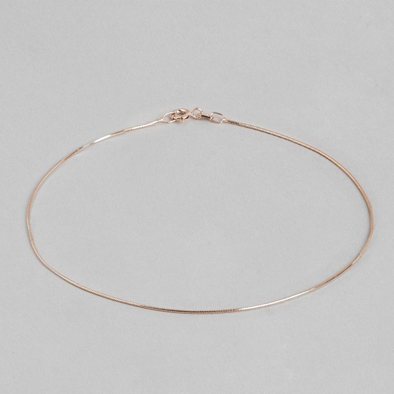 Buy Zavya Minimal Snake 925 Silver Anklet Rose Gold Plating Online