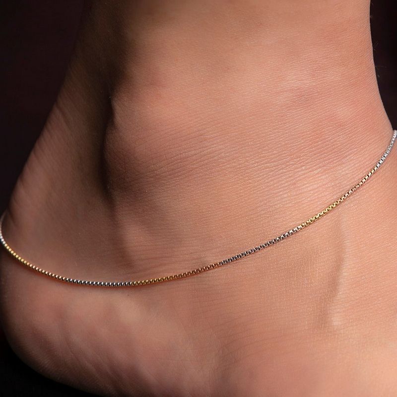 Buy Zavya Minimal Triple Toned 925 Sterling Silver Anklet Online