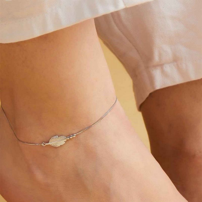Buy Zavya Leaf 925 Sterling Silver Anklet Online