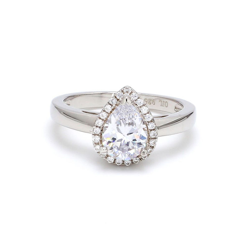 Buy Ornate Jewels - 925 Sterling Silver American Diamond Drop Shape ...