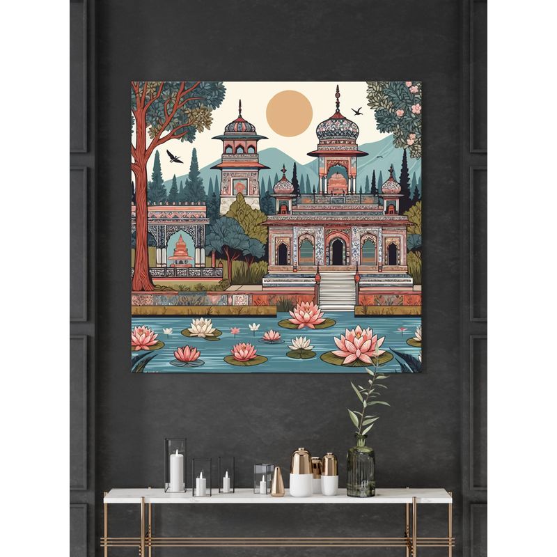 Buy 999Store Indian Art Raj Mahal With Garden And Lotus Sun Modern Art ...