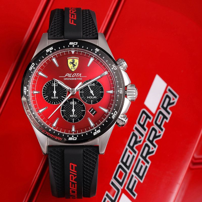 Buy Scuderia Ferrari Pilota 0830595 Red Dial Analog Watch For Men Online