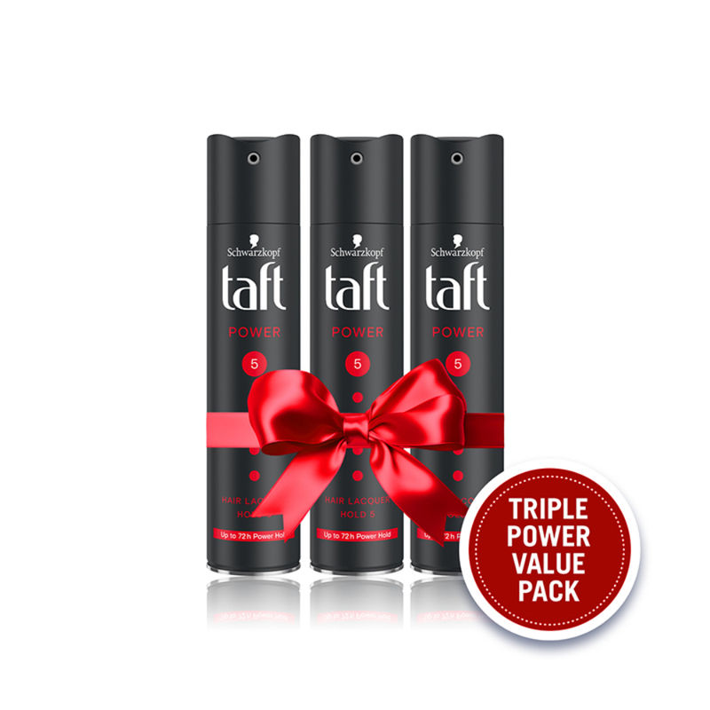 Buy Schwarzkopf Taft Power Hair Lacquer Mega Strong Hold 5 (Value Pack ...