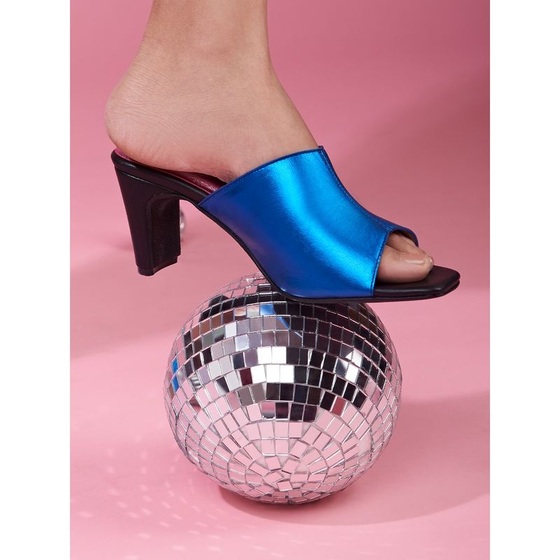 SKO 3 Inch Metallic Mule Heels For Women: Buy SKO 3 Inch Metallic Mule ...