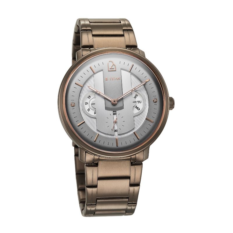 Buy Titan Quartet 1882QM01 Grey Dial Analog Watch for Men Online