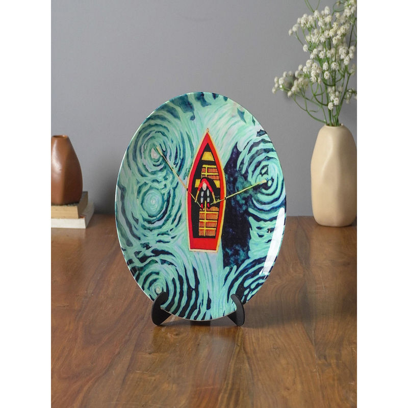 Buy The Decor Mart Swirly Lake Boat Wall Plate Online