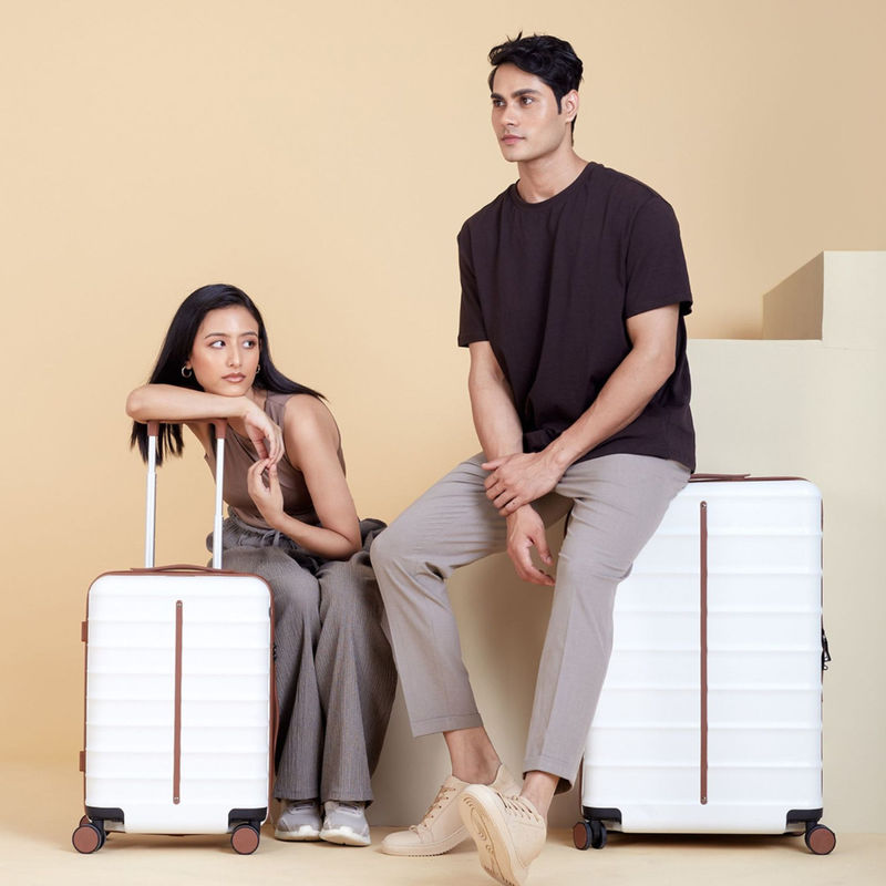 Buy Assembly Premium Cabin & Large Check-In Trolley Bags Set Of 2-White ...