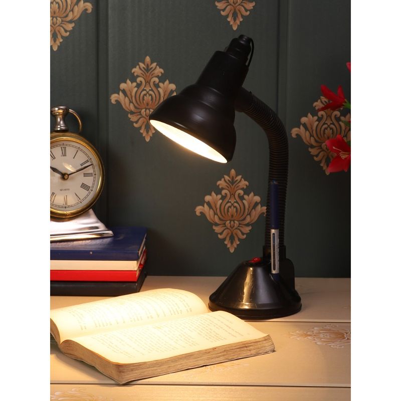 Buy MFD HOME FURNISHING Stylish 300 Black Table Lamp With Pen Stand ...