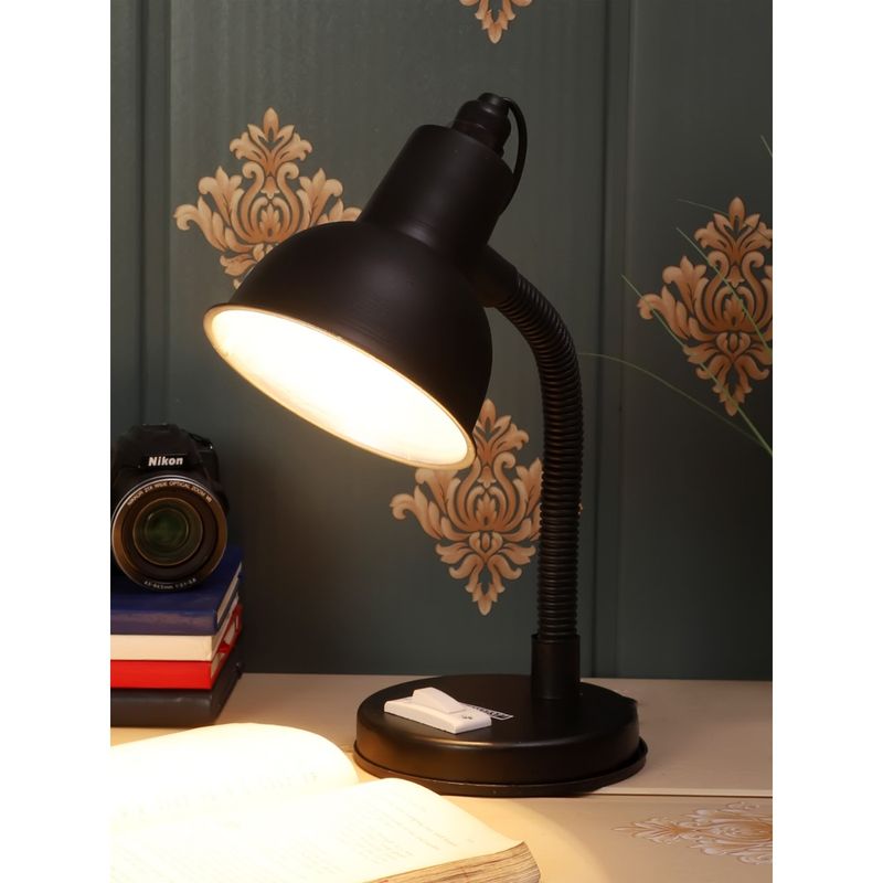 Buy MFD HOME FURNISHING Stylish Commander Black Table Lamp With Pen ...
