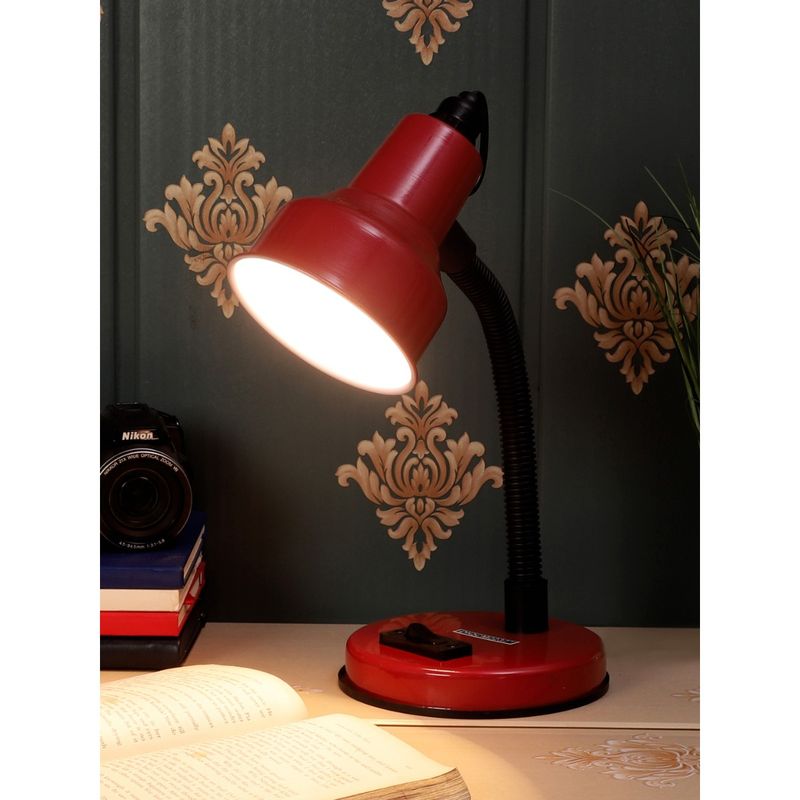 Buy MFD HOME FURNISHING Stylish Commander Red Table Lamp With Pen Stand ...