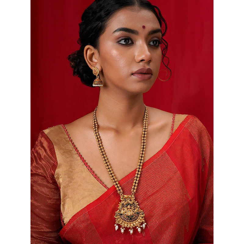Buy Teejh Multi-Color Apsara Gold Necklace (Set of 2) Online