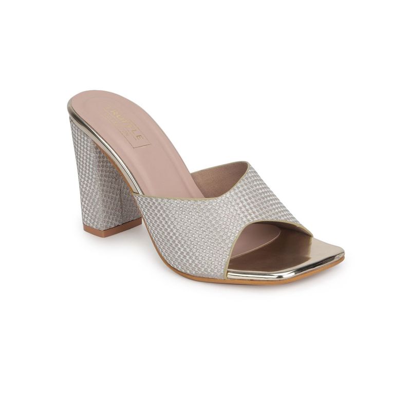 Truffle Collection Gold Embellished Heels: Buy Truffle Collection Gold ...