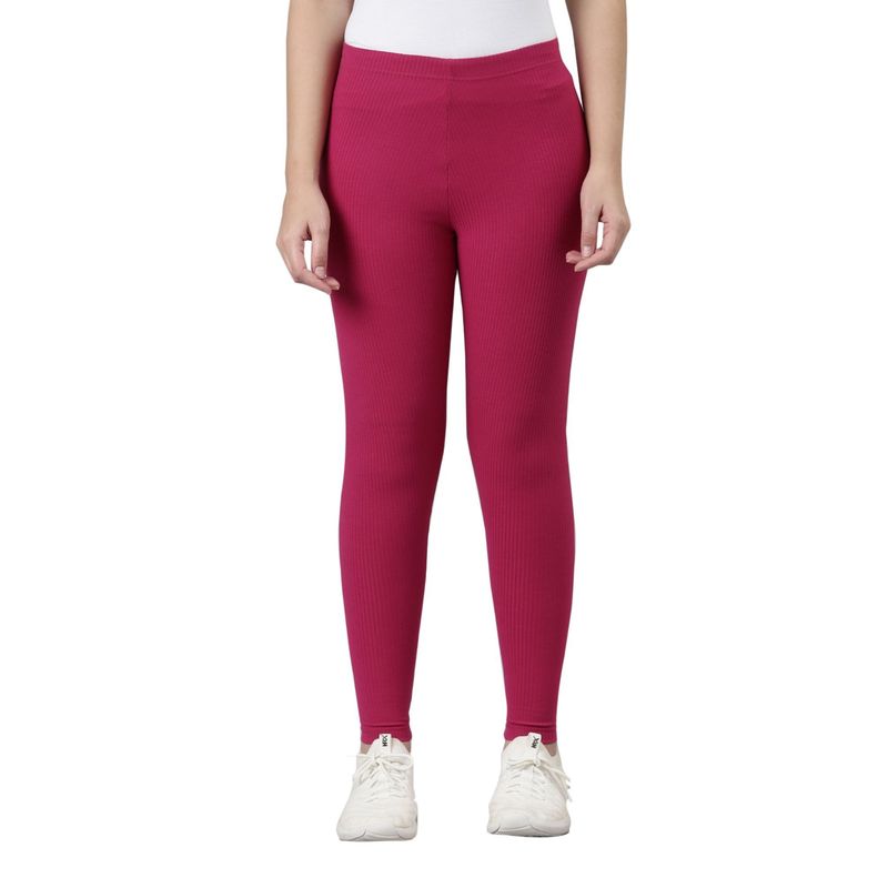 Go Colors Women Solid Pink Ribbed Leggings: Buy Go Colors Women Solid ...
