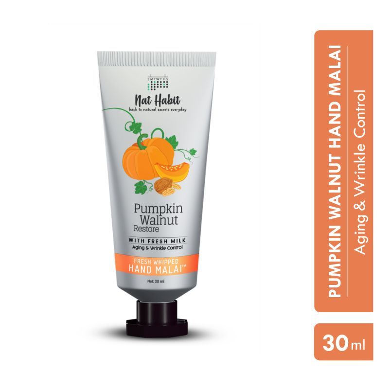 Buy Nat Habit Pumpkin Walnut Hand Malai, Hand Cream for Dry Skin Women ...