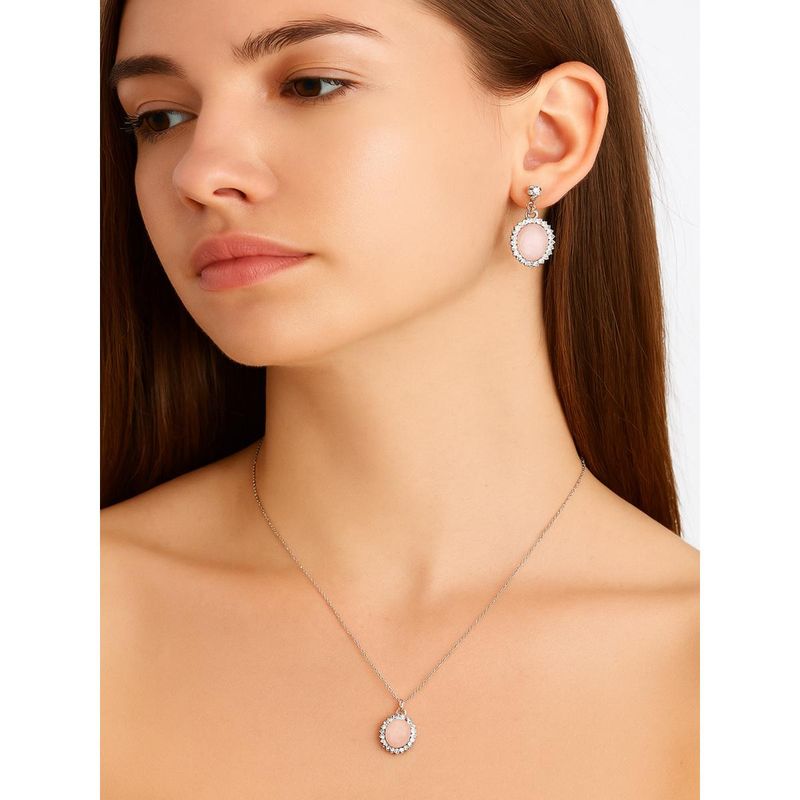 Buy Jewelz Blush Pink Radiance Oval Opal Jewellery Set Online