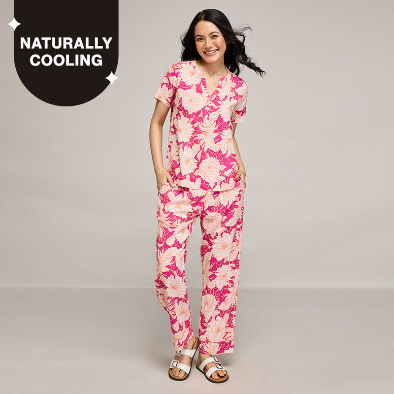 Buy Nykd By Nykaa Breezy Rayon Pyjama Coord Set With Flattering High ...