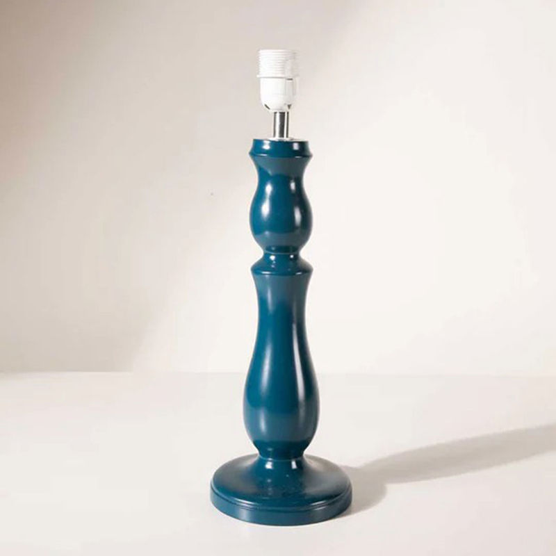 Buy Freedom Tree Mahua Wooden Deep Blue Table Lamp Online