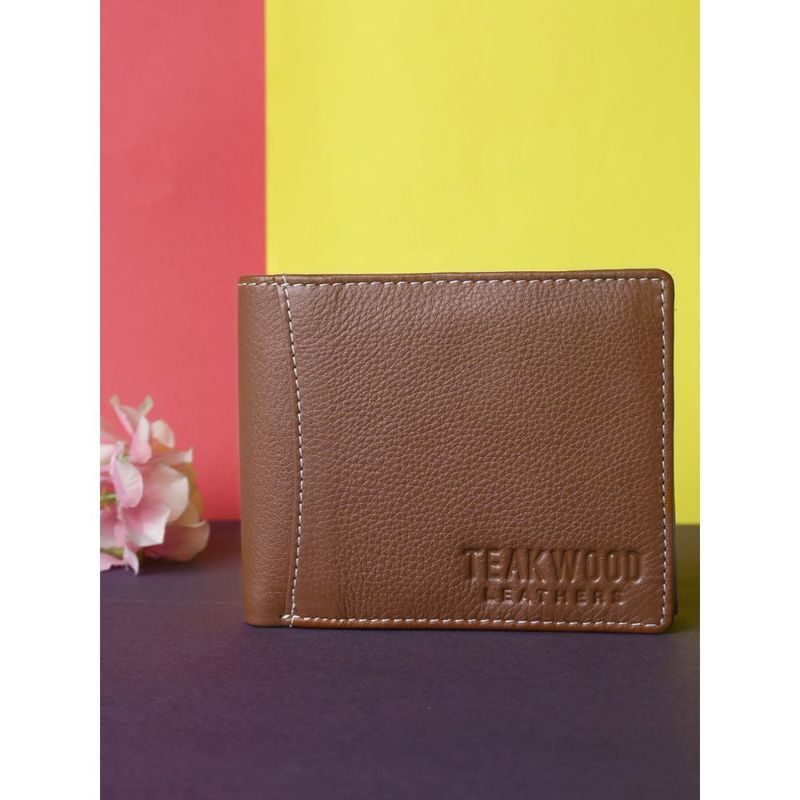 Buy Teakwood Men Genuine Leather Rust Bi Fold Wallets Online
