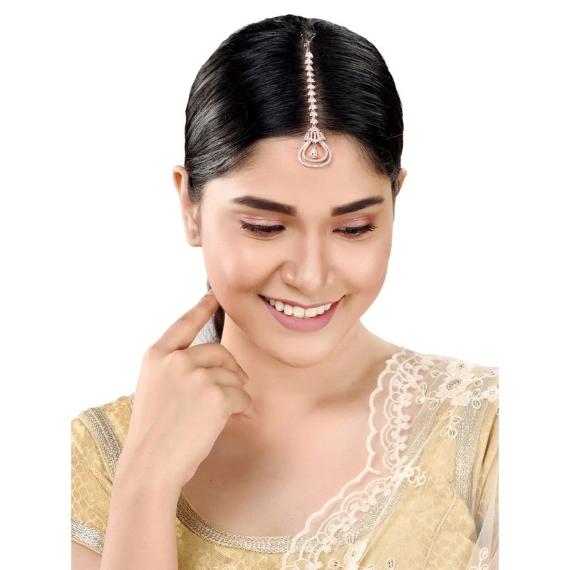 Buy Saraf RS Jewellery Rose Gold Plated Ad Studded Bell Shaped ...