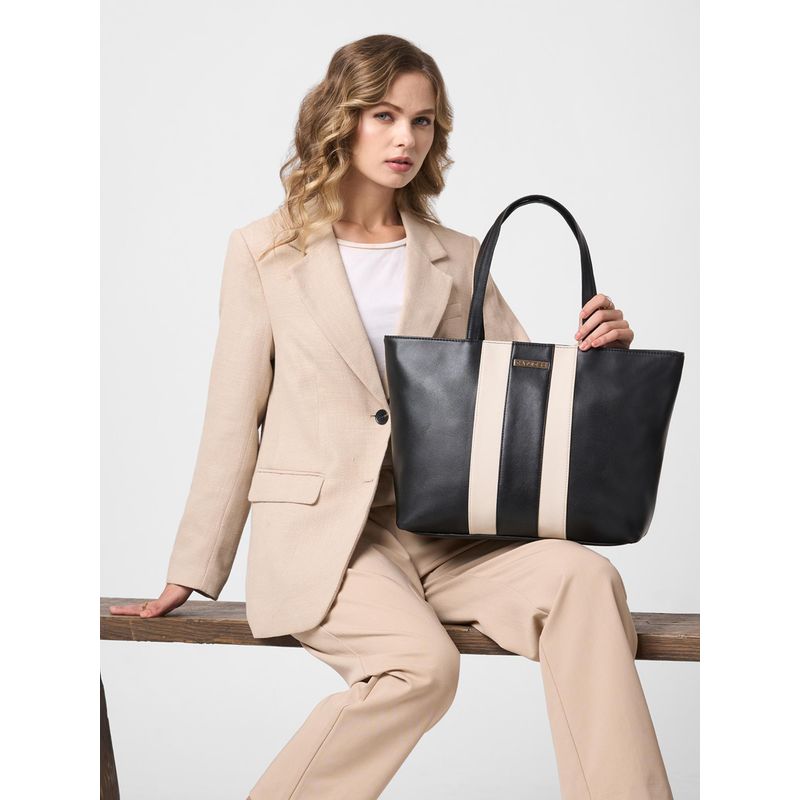 Buy Caprese Women Evelyn Black 15.6-Inch Laptop Compatible Large Tote ...
