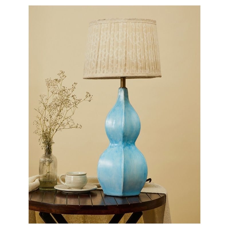 Buy Fabindia Blue Ajna Mihira Table Lamp Without Shade Online