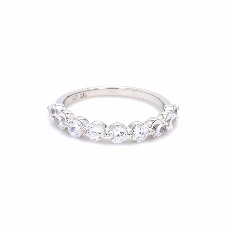 Buy 925 Silver American Diamond Nine Stone Ring For Women & Girls Online