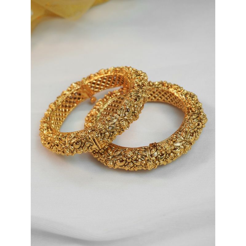 Buy Niscka Antique 24K Gold Plated Traditional Kada Set of 2 Online