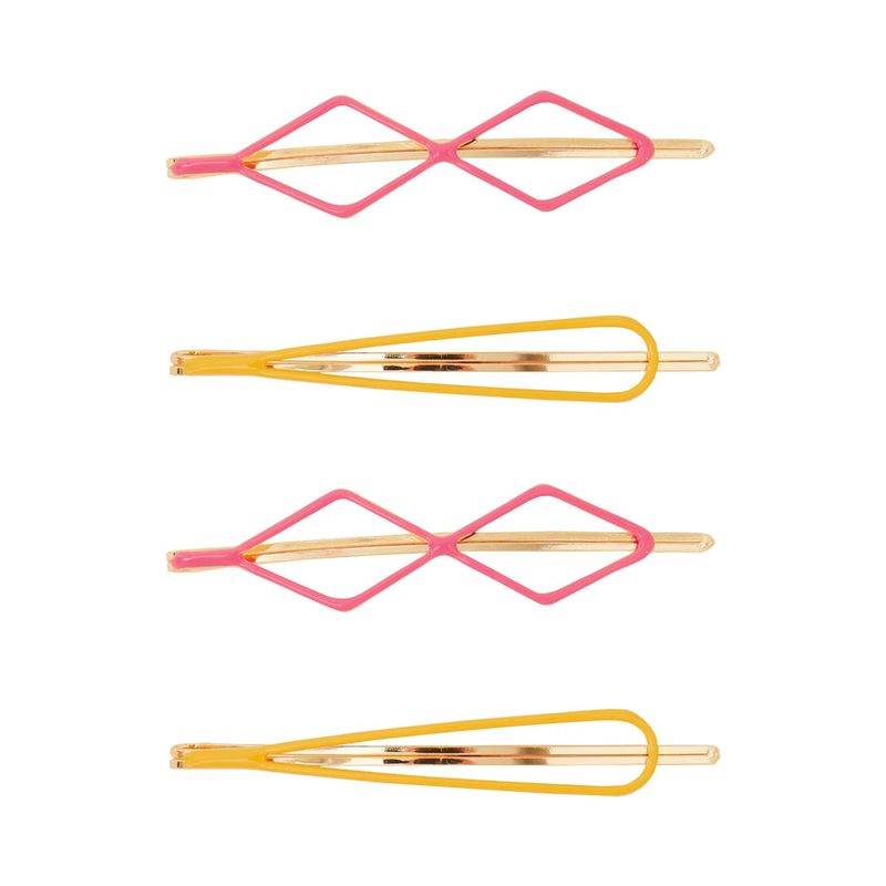 Buy Accessorize London Women Multi-Colour Diamond Slides (Pack Of 4) Online