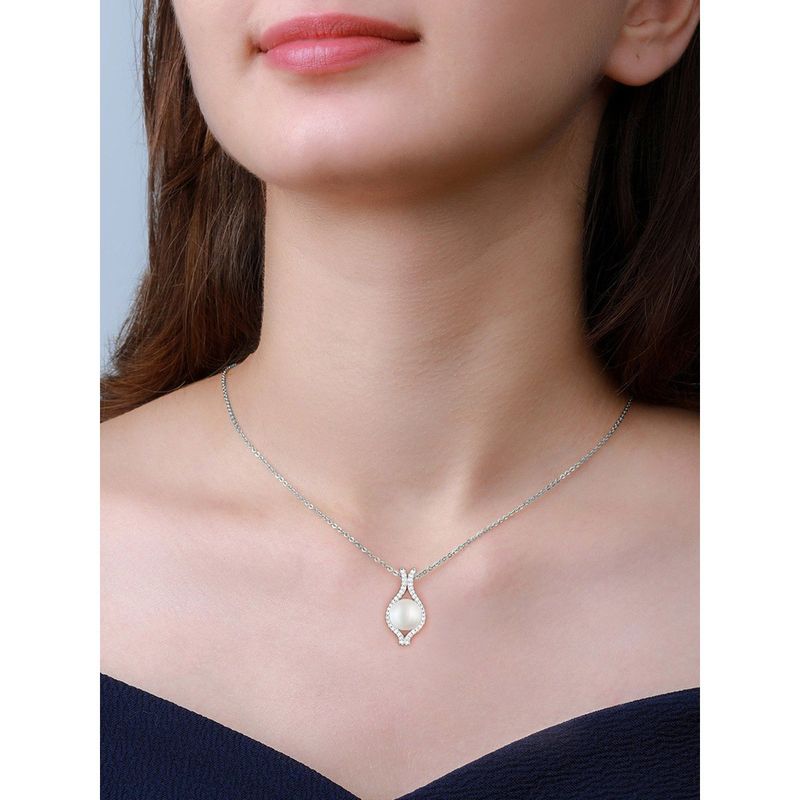 Buy GIVA 925 Sterling Silver Fish Eye Pearl Pendant With Link Chain For ...