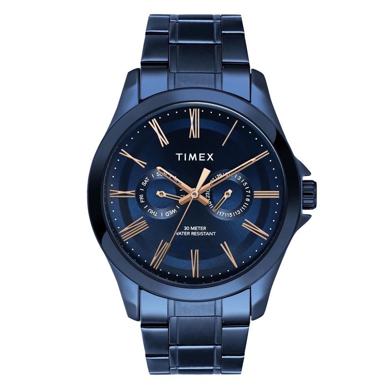 Buy Timex Trendline Round 42mm Blue Dial Analog Men Watch - TW000X137 ...
