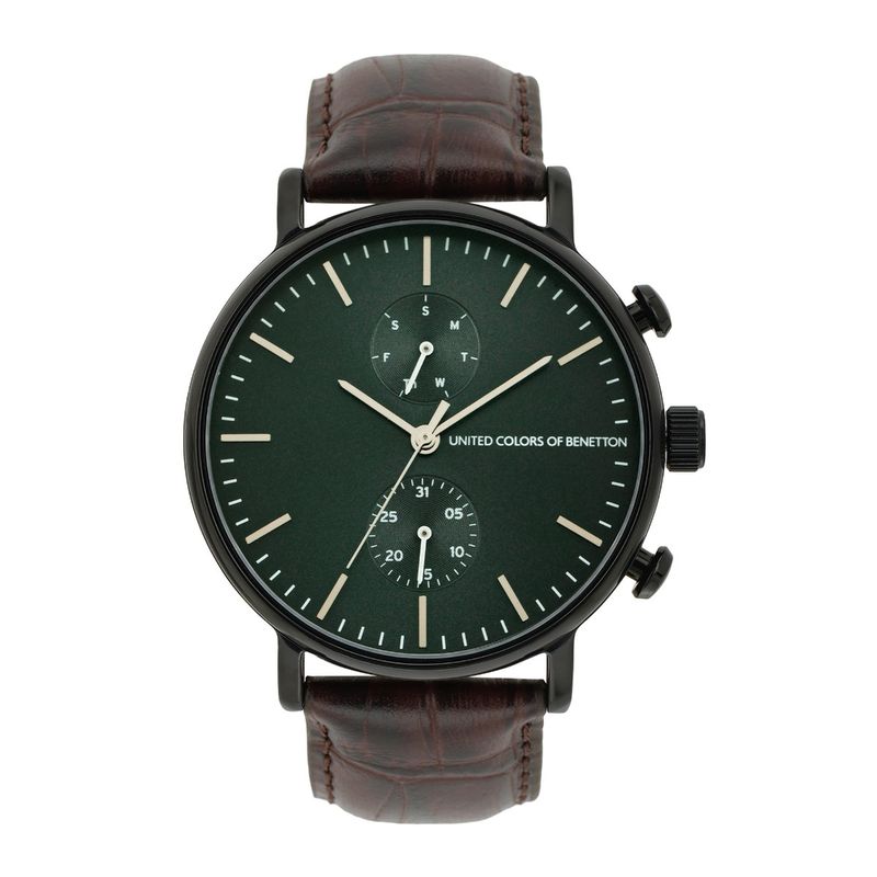 Buy United Colors of Benetton Men Signature Green Round Dial Analog ...