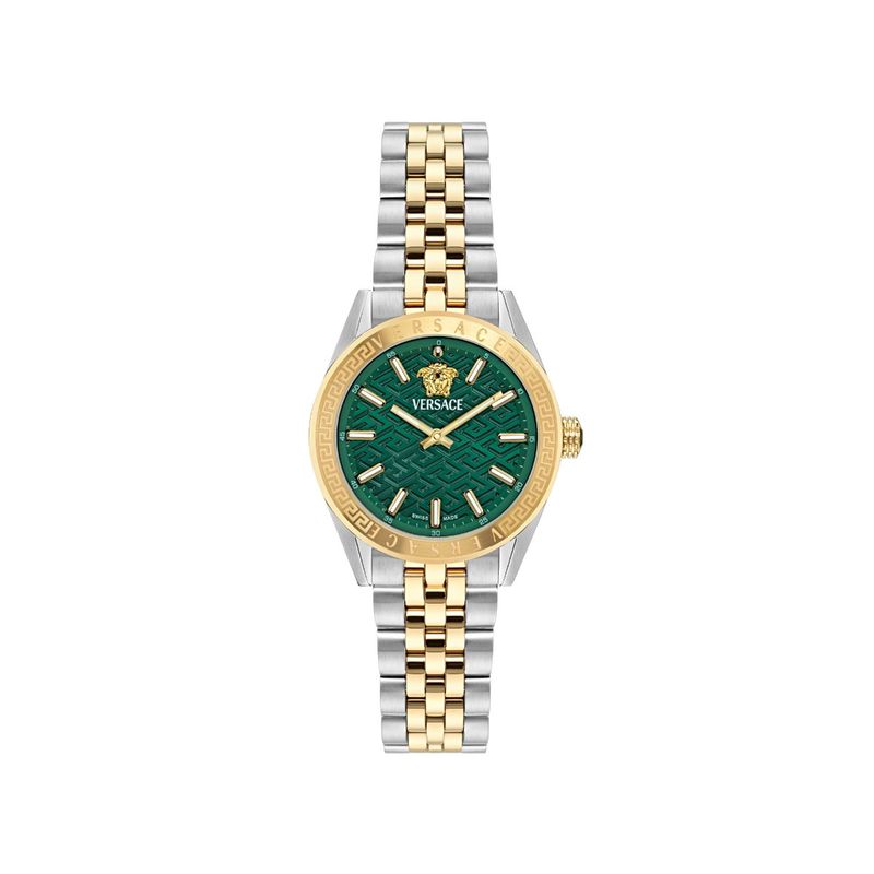 Buy Versace Women Timeless V Code Green Round Dial Analog Watch ...