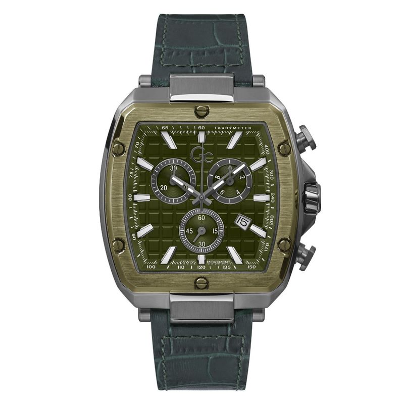Buy GC Men Spirit Tonneau Green Rectangular Dial Analog Watch ...